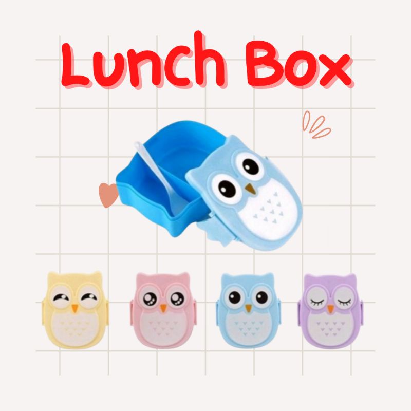 Lunch owl box/bekas makanan/tupperware | Shopee Malaysia