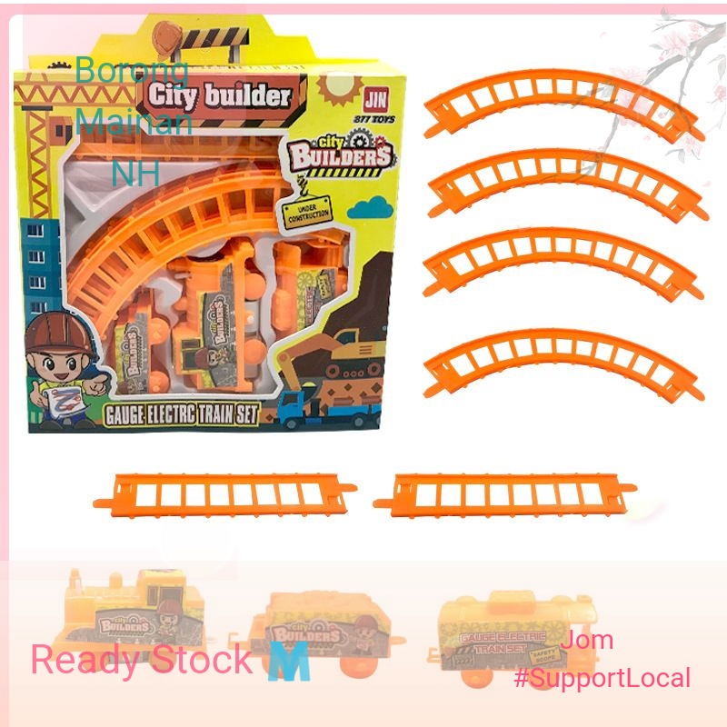 City Builder Train Toys Electric Train Railway DIY Fun Play / Mainan ...