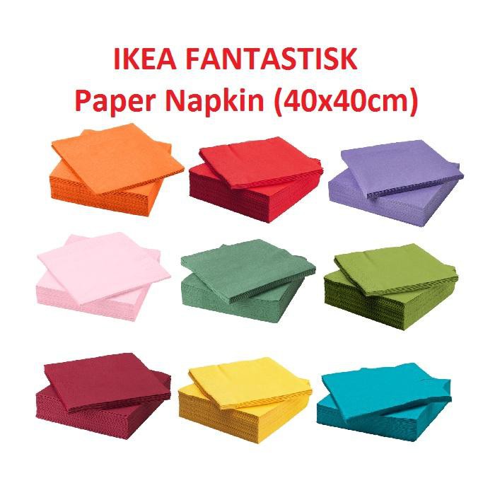 IKEA FANTASTISK Paper Napkin / Tissue 50 pieces (40x40 cm) | Shopee ...