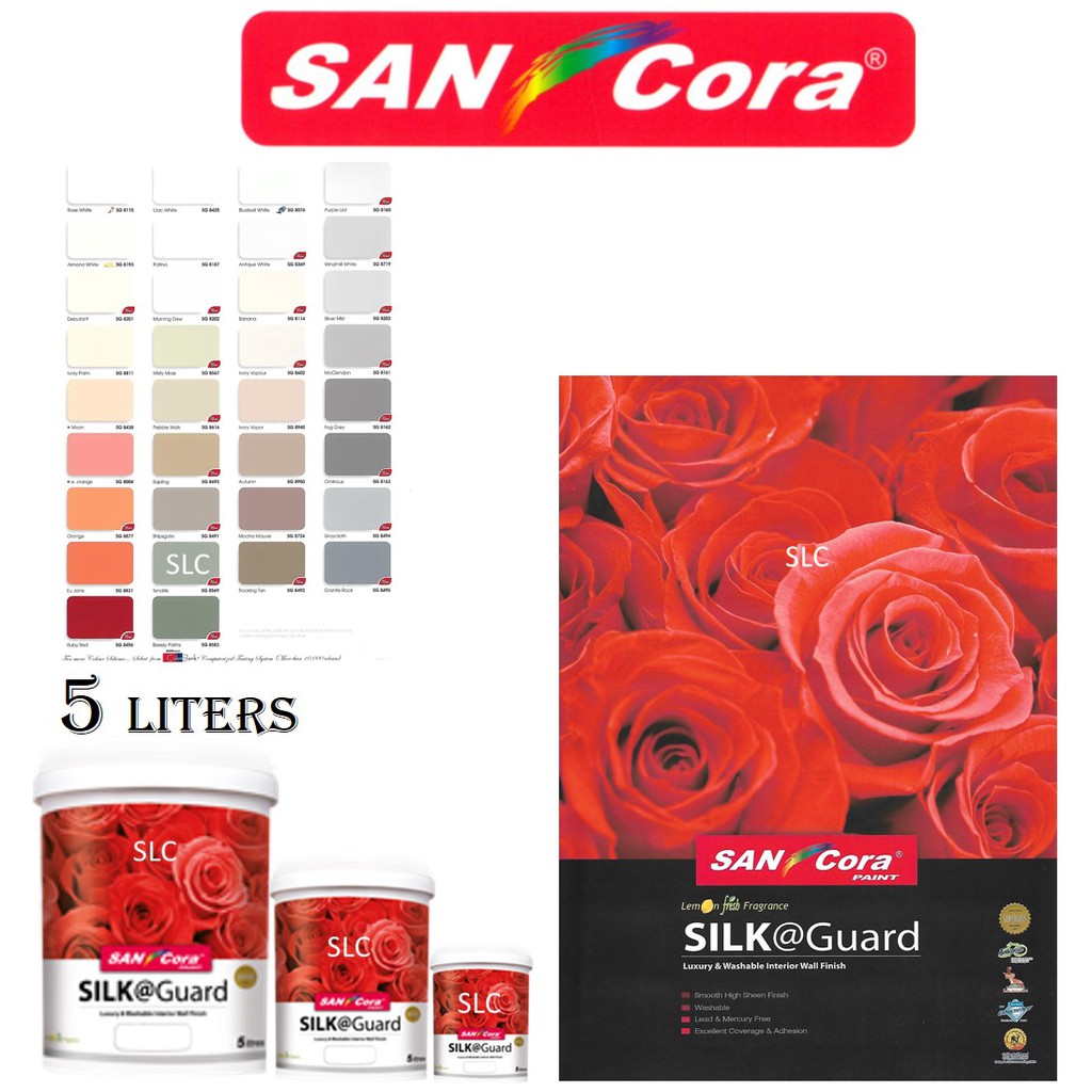 5L Sancora SILK @Guard Luxury & Washable Interior Wall Paint (SG8115 ...