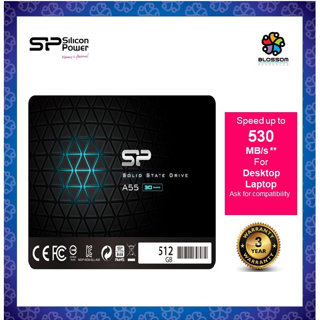 Silicon Power A55 SSD 3D TLC NAND SATA III 2.5" Internal SSD (512GB/1TB ...