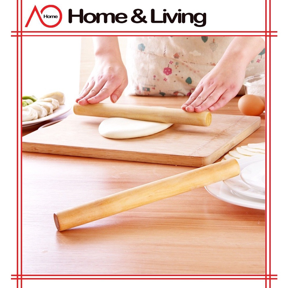 AO Home Dough Roller Solid Wood Rolling Pin Baking Cookies Biscuit ...