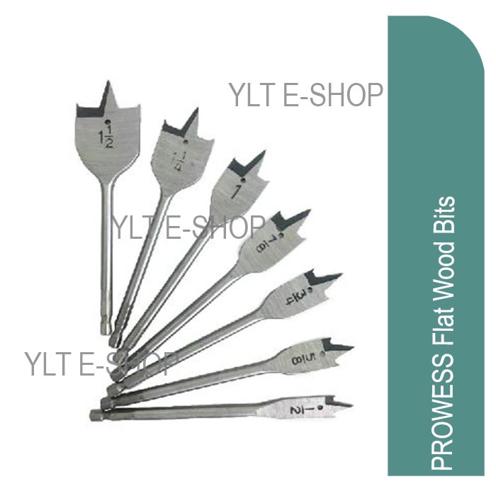PROWESS Flat Wood Bits ( 1/2'' , 5/8'' , 3/4'' , 7/8'' , 1'' , 1 1/4 ...