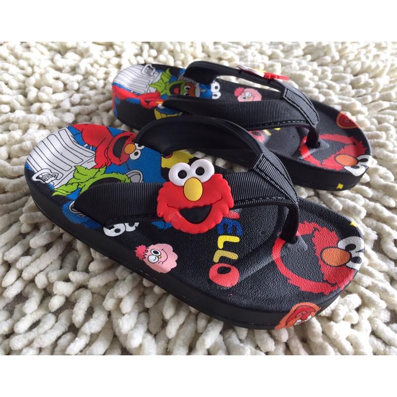 Cute Cartoon Sesame Street Elmo Unisex Boy Girl Kids Slippers Flip ...