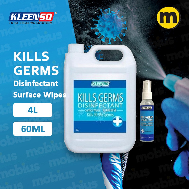 Kleenso Kills Germs Disinfectant 4 litre / 500ml / 60 ml | Shopee Malaysia