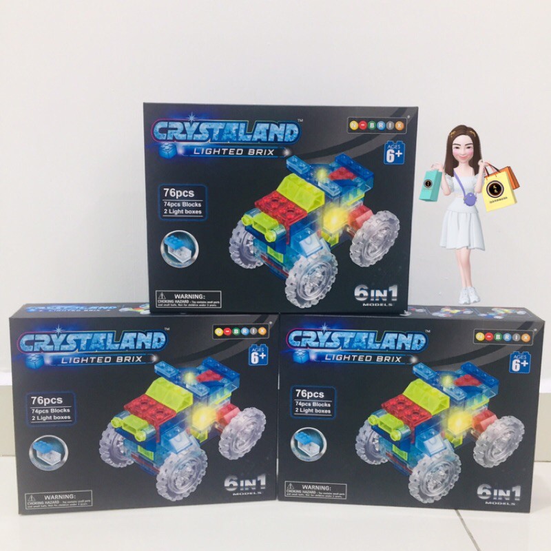 Crystaland Lighted Brix Lego Bricks with Light! 【6 in 1 *1box】 | Shopee ...