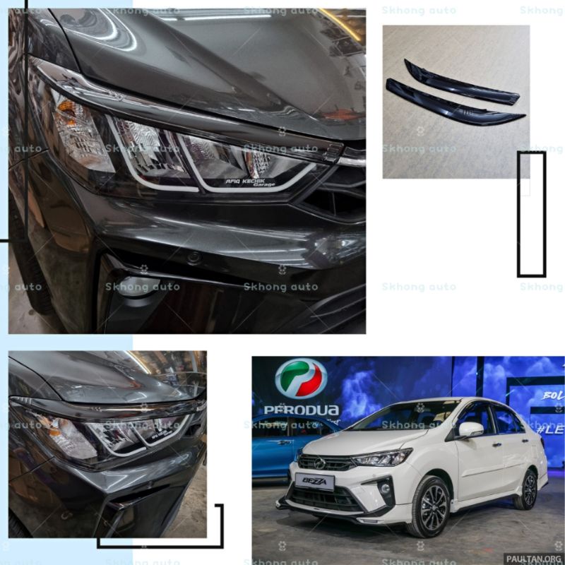 perodua bezza 2019-2025 head lamp eye lid cover sportivo design, head ...