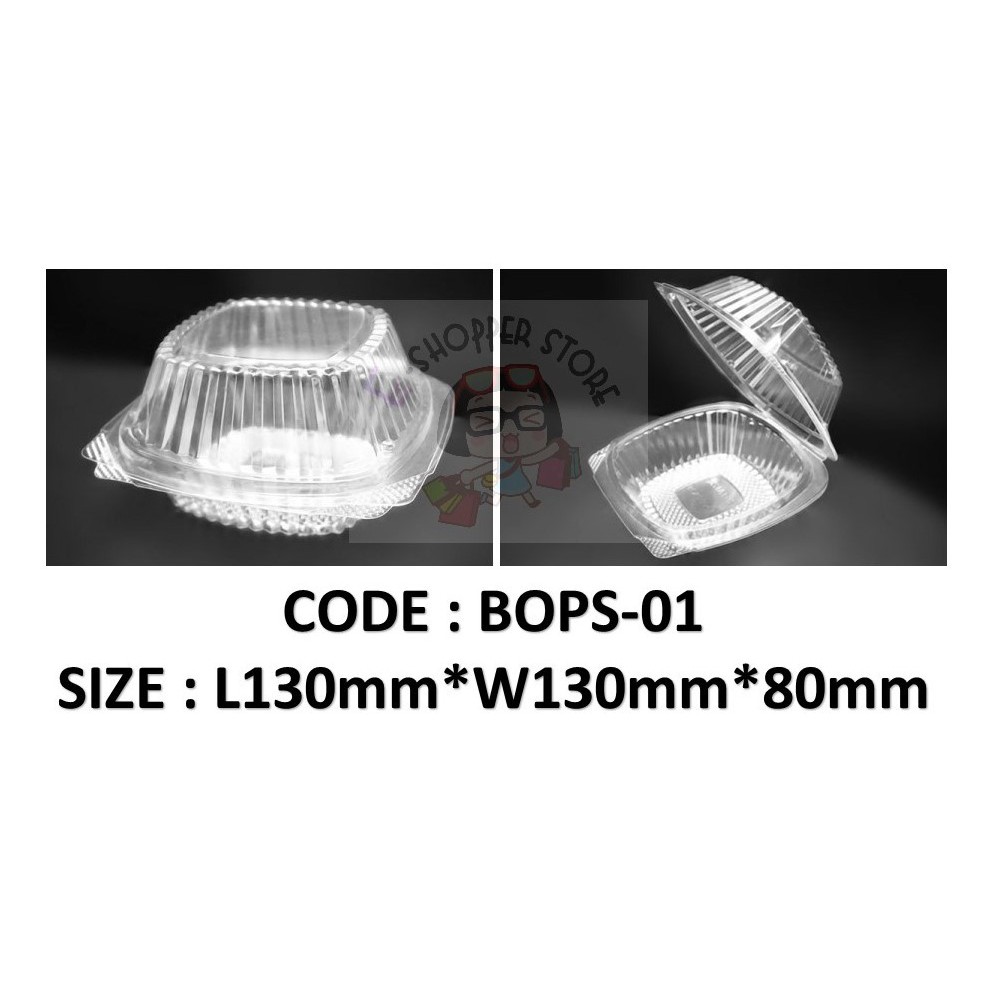 BOPS 01 Ops Square Case With Cover Disposable Plastic Square Container ...