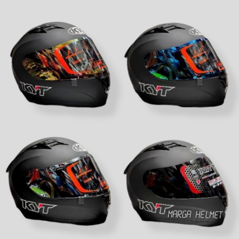Helmet Full Face KYT R10 Black Doff Set Visor Iredim | Shopee Malaysia