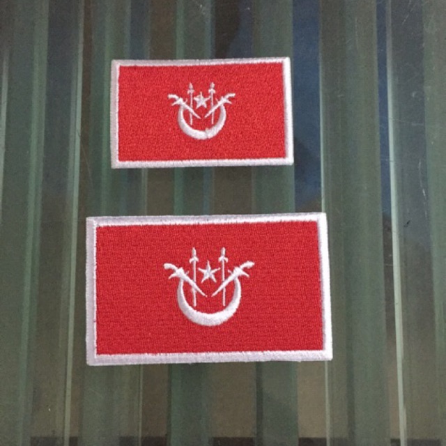Iron on embroidery sulaman national flag bendera patch ~ KELANTAN ...