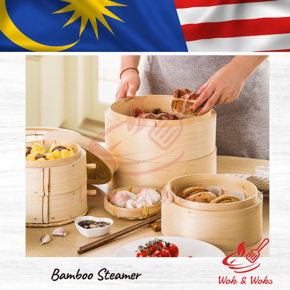 Large Bamboo Steamer And Bamboo Lid / Pengukus Buluh Dan Penutup Buluh ...