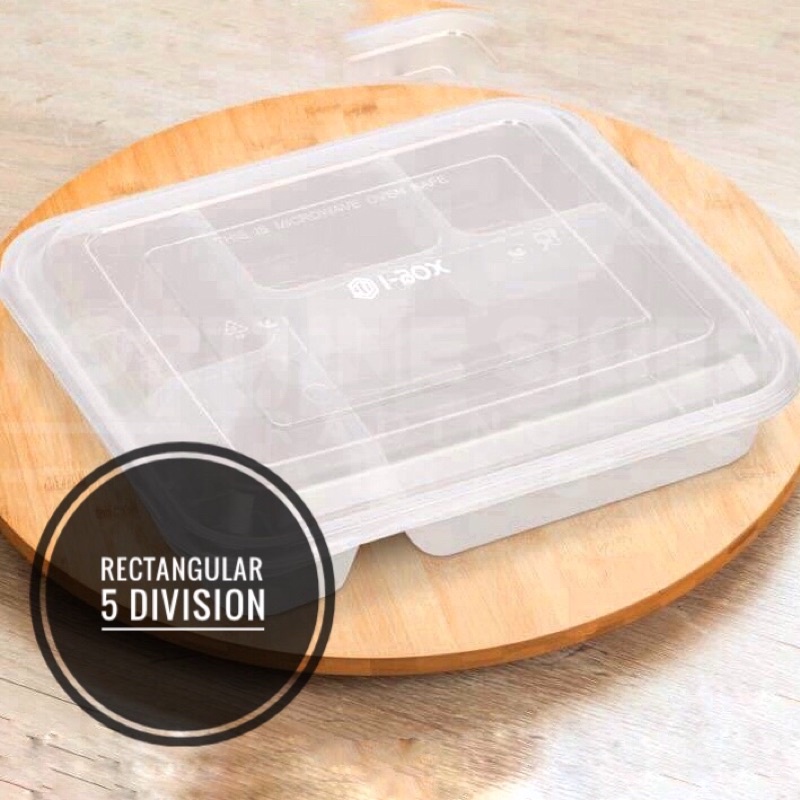 IBox 5-Division Bento Box Rectangular Microwavable Container - 50 pcs ...