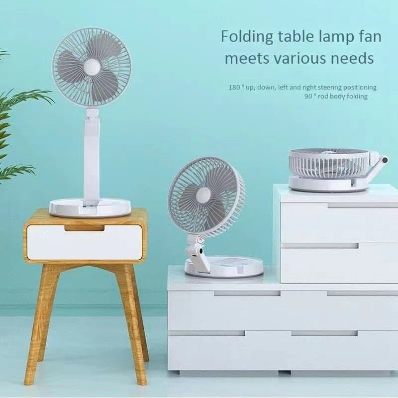 360˚ Telescopic Foldable MIni Fan Desk Lamp Rechargeable USB Study Fan ...