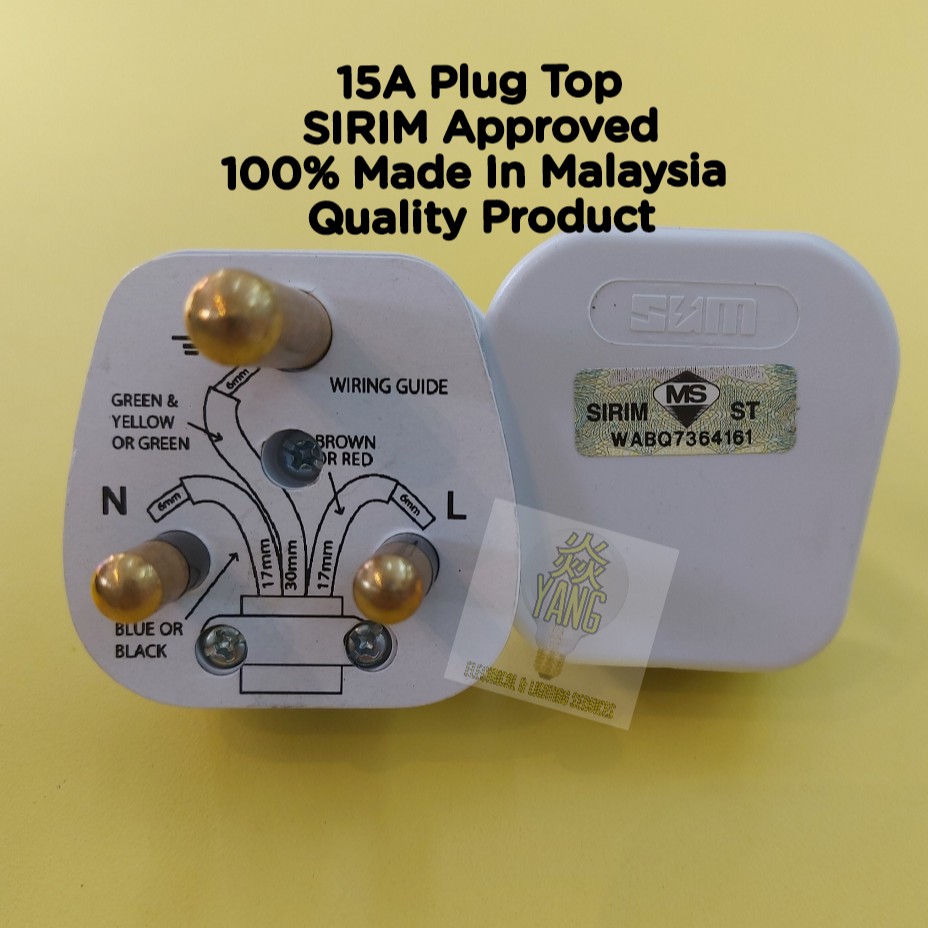 HOT SALES READY STOCK 15A PLUG TOP /SIRIM | Shopee Malaysia