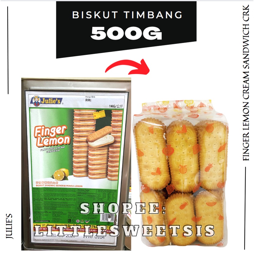 JULIE'S FINGER LEMON [500G] - BISKUT TIMBANG/ REPACKING BISKUT | Shopee ...