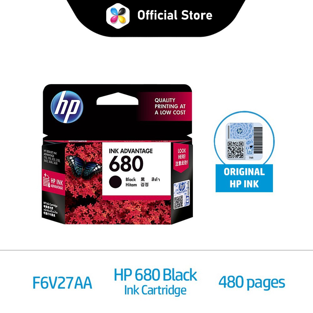 【STOK SEDIA】 HP 680 INK BLACK DAKWAT HITAM PENCETAK PRINTER HP INK ...
