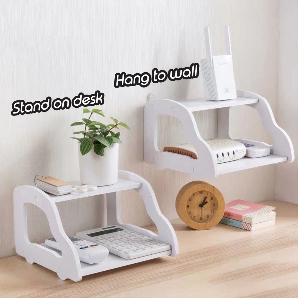Wifi Router Wall Rack Shelf Modem Holder Space Saving Shelf TV Rack Box ...