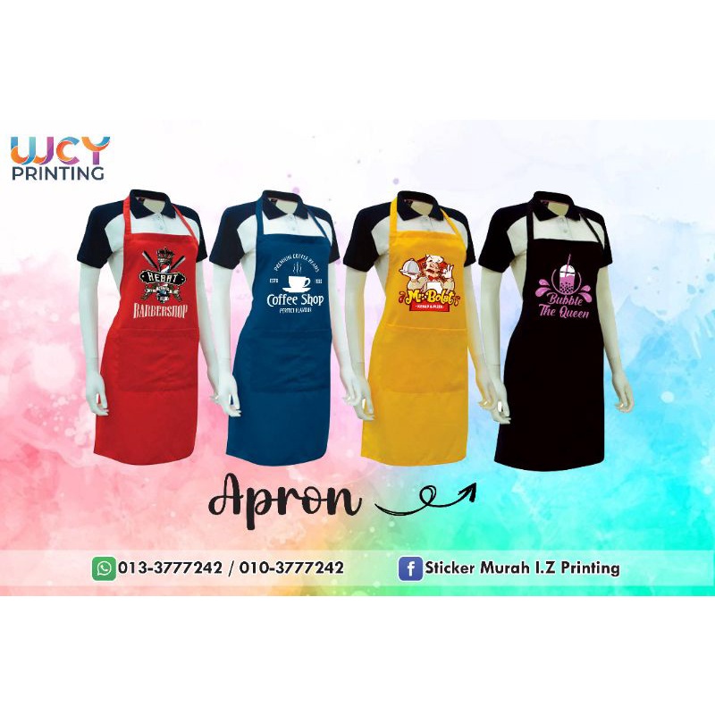 🌟APRON CANTIK💯SIAP CETAK💥. Minima 2 Helai Sahaja🥰🥰 Apron Berkualiti ...