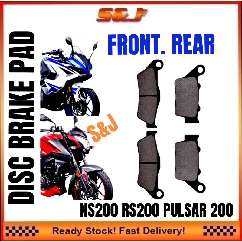 NS200 RS200 PULSAR200 FRONT REAR DISC BRAKE PAD DISC PAD SET DISK PAD ...
