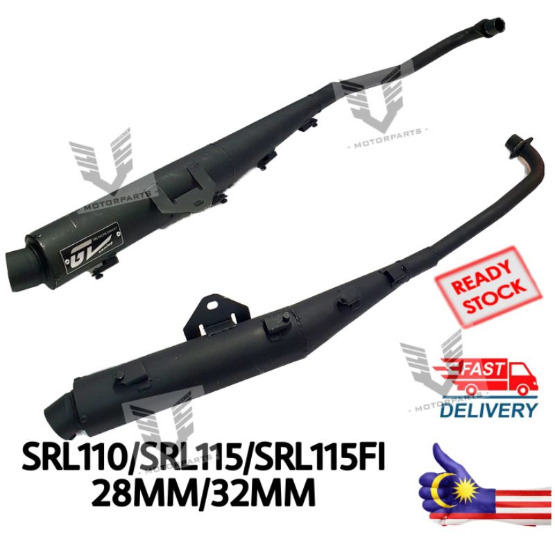 SRL115FI/SRL110/SRL115 28MM/32MM Lagenda 115FI GL racing black speed exhaust racing ekzos ...