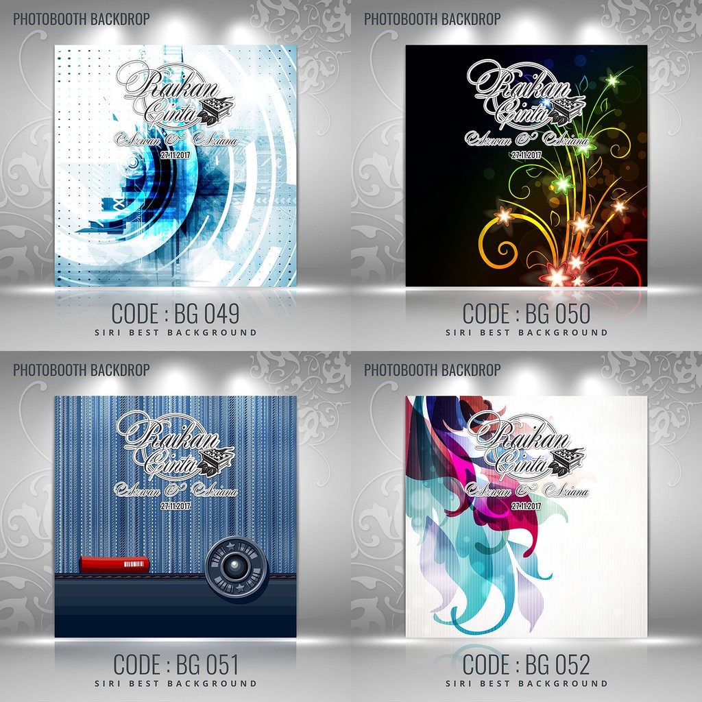 Photobooth Backdrop / Backdrop Tarpaulin Saiz 5x5ft, 6x6ft, 7x7ft ...