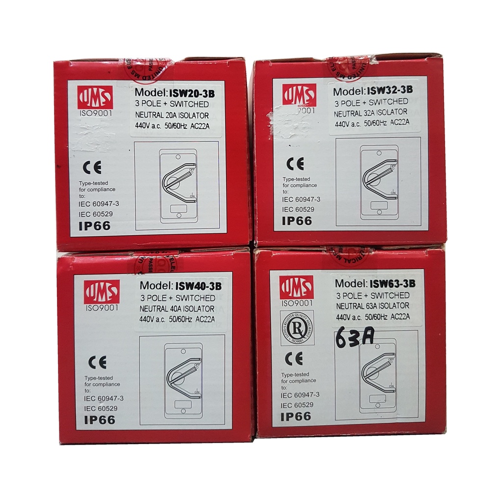 UMS 3Pole Isolator IP66 (20A/ 32A/ 40A/ 63A) | Shopee Malaysia