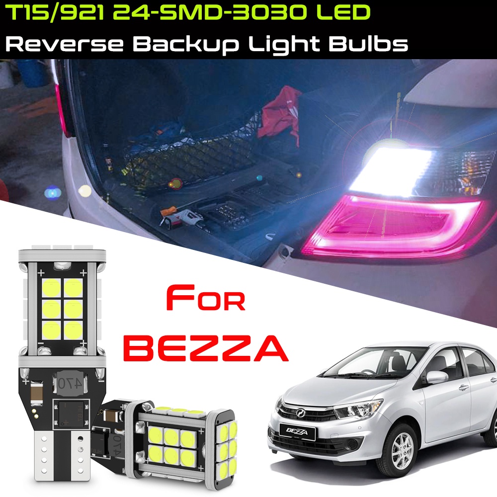 2PCS T15 921 W16W 24-SMD-3030 LED Backup Light Bulbs for PERODUA Bezza ...
