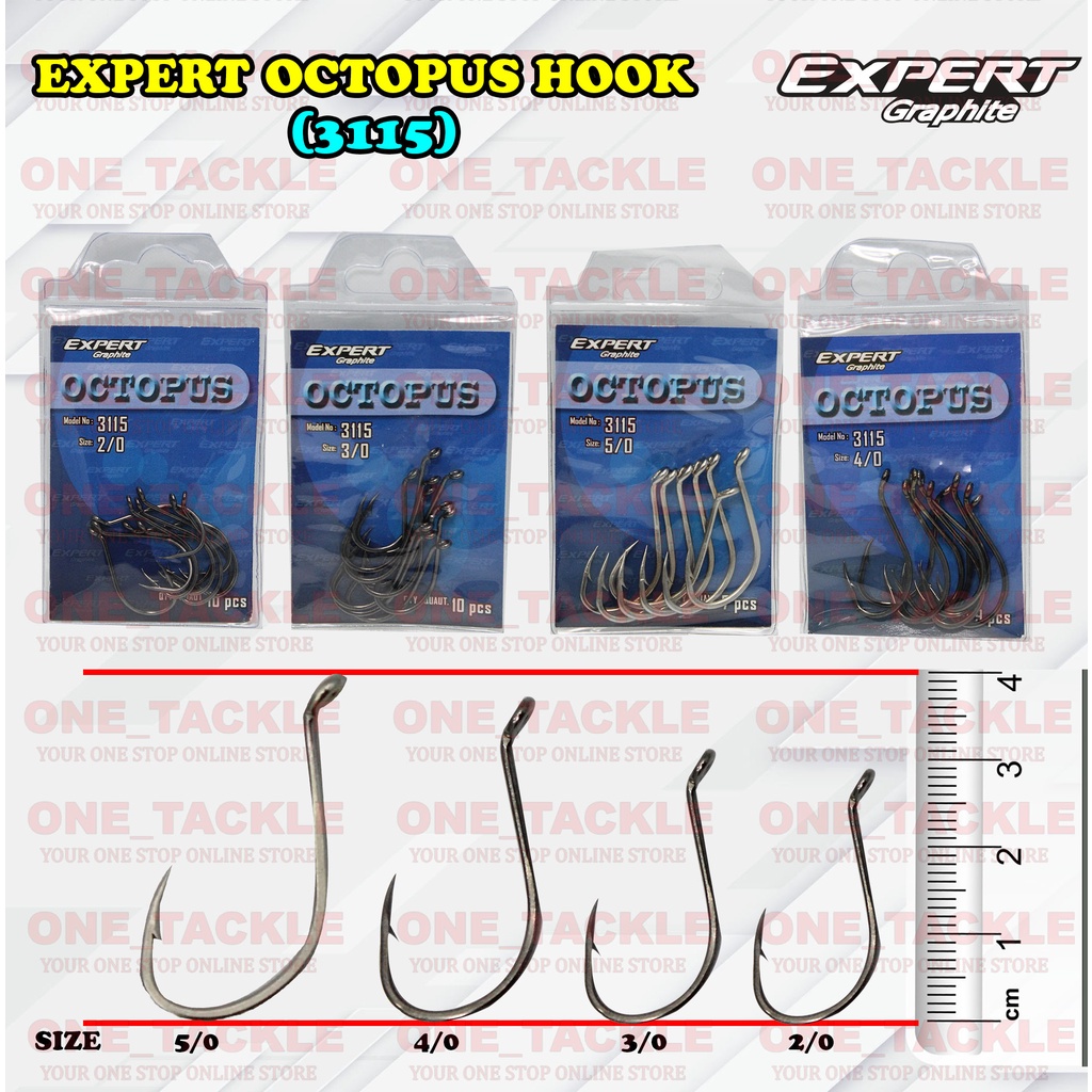 EXPERT GRAPHITE OCTOPUS HOOK ( 3115 ) | Shopee Malaysia