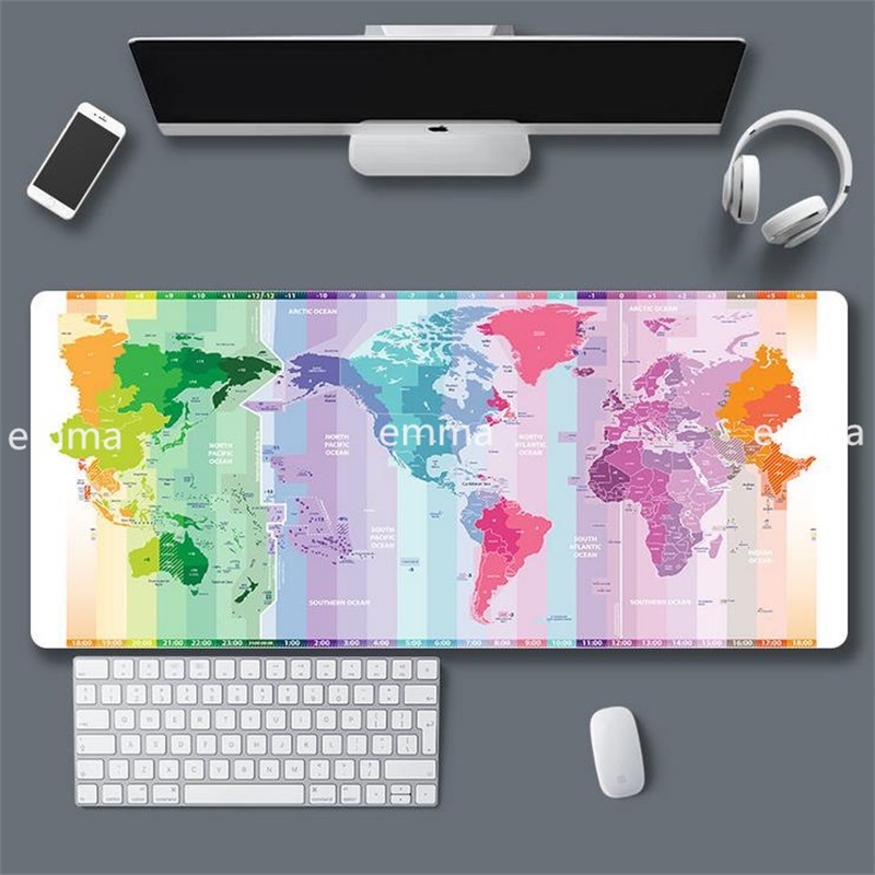Retro Mouse Pad World Map Oversized Keyboard Desk Mat Home Office ...