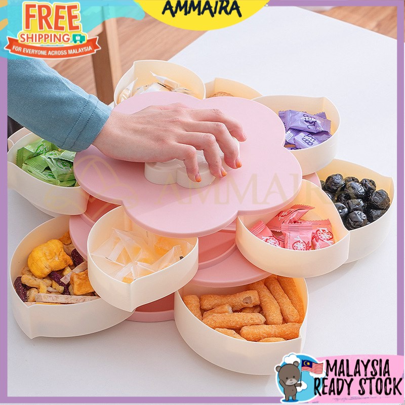 [MysiaReadyStock] BEKAS KUIH BERPUTAR BENTUK BUNGA Bekas Snack/Fruits ...