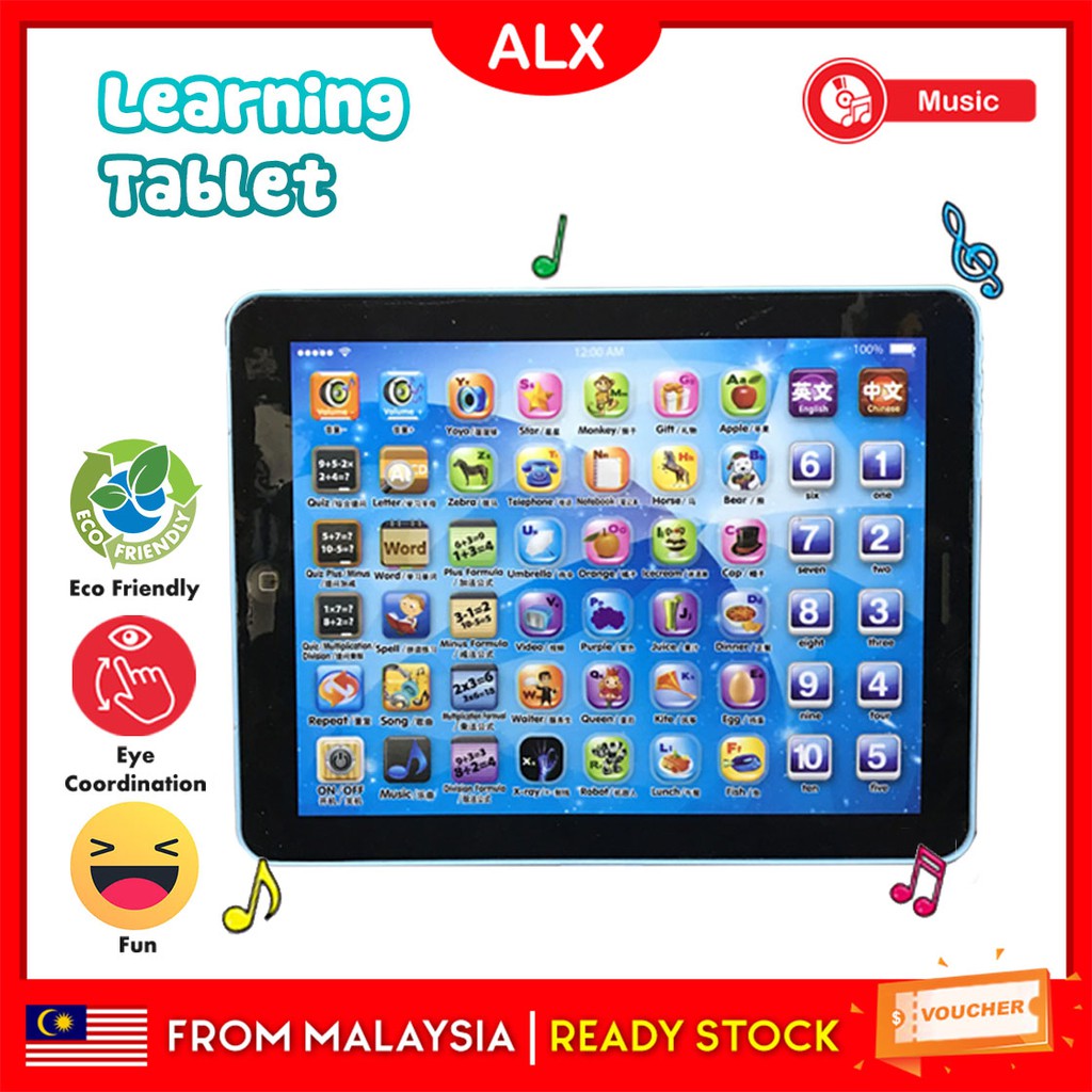 ALX Mini Tablet Pad Educational Learning Letter Toy with Music Sounds ...