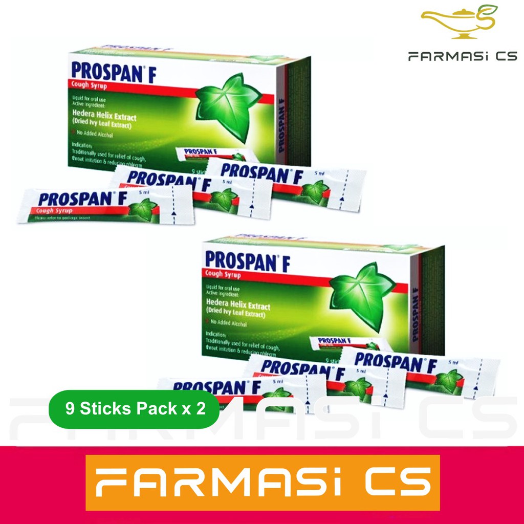 PROMO Prospan F Cough Syrup Stick 5ml 9 Stick Packs x 2 Boxes (TWIN ...