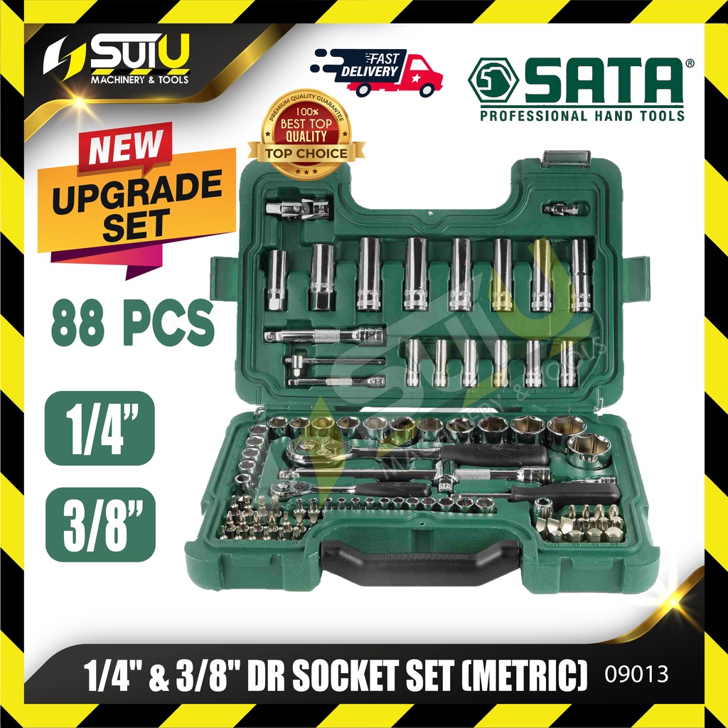SATA 09013 88pcs 1/4” & 3/8" Dr. Socket Set (Metric) | Shopee Malaysia