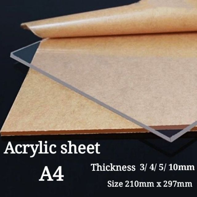 Extruded Acrylic Sheet DIY (A4 size )3-10mm (T)210mm x 297mm | Shopee ...