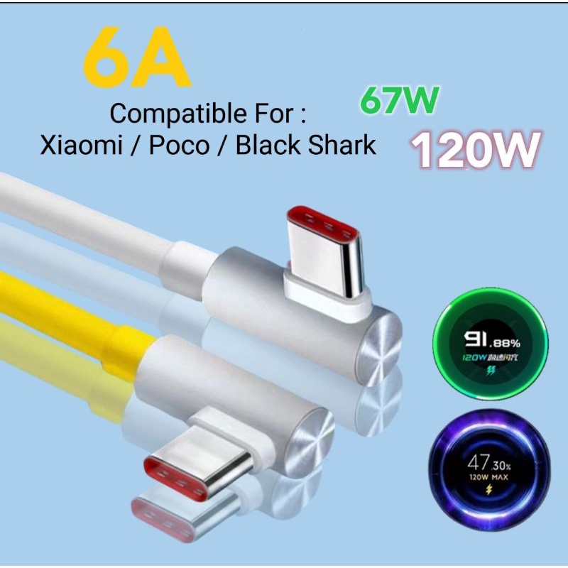Xiaomi Poco Gaming Type-C USB Cable Support 67W 120W TurboCharge L ...