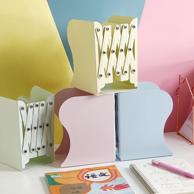 Expandable Book Stand Adjustable Bookend Metal Book Ends Organizer ...