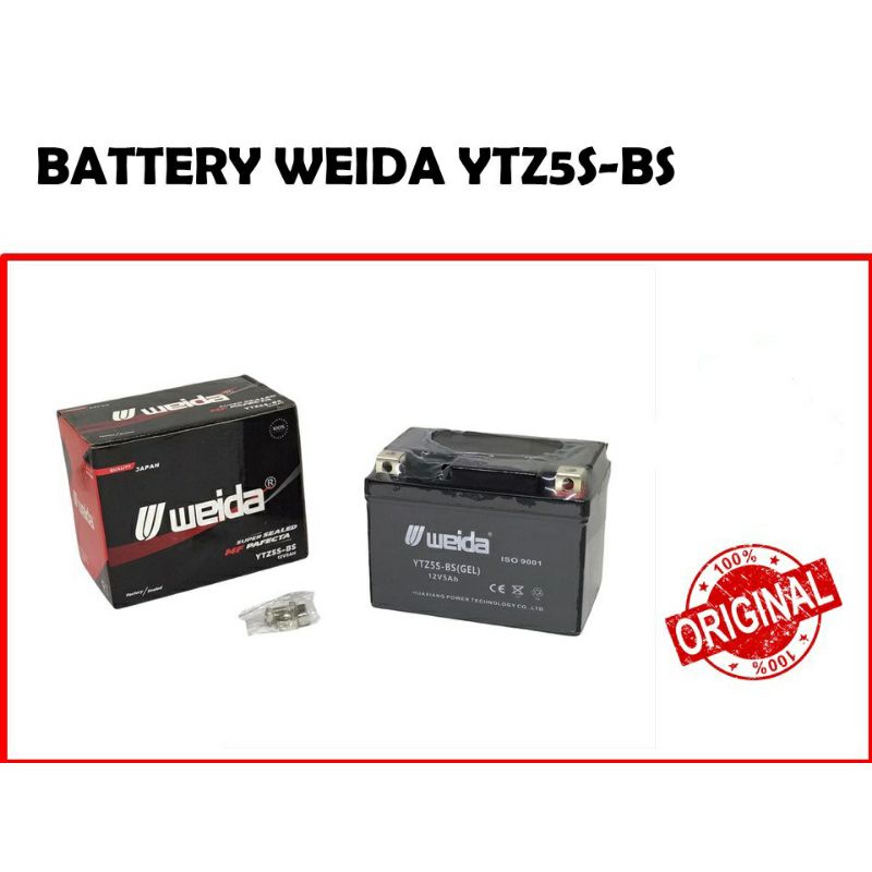 🔥MURAH🔥WEIDA BATTERY YTZ5S-BS SESUAI EX5 Y15 LC NEW WAVE125 DASH110 ...