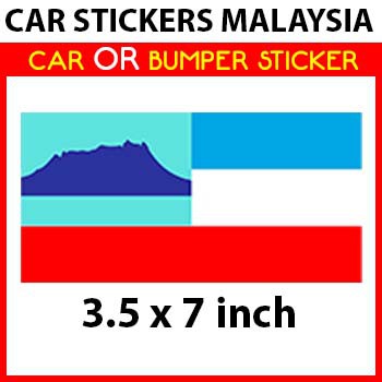 Car Sticker OR Bumper Sticker - Sabah Flag Stiker Bendera Negeri ...