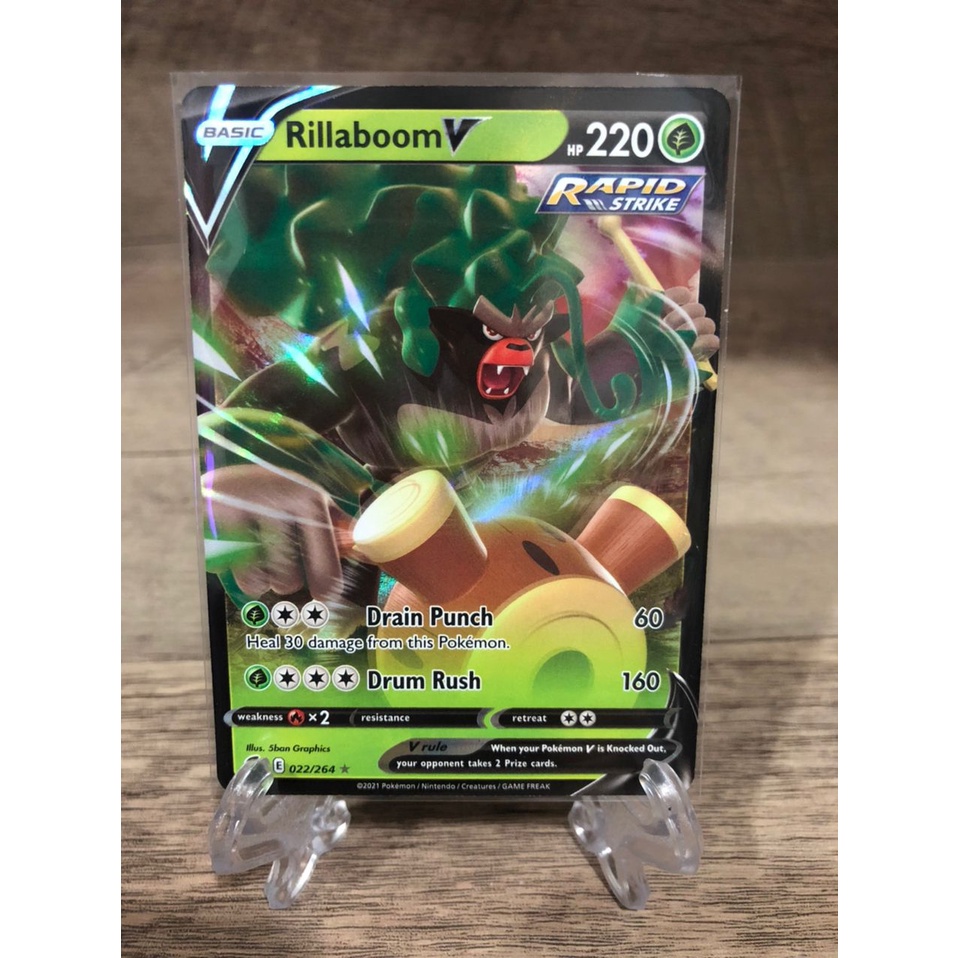 Pokemon TCG trading card - Rillaboom V 22/264 (SS8 Fusion Strike ...