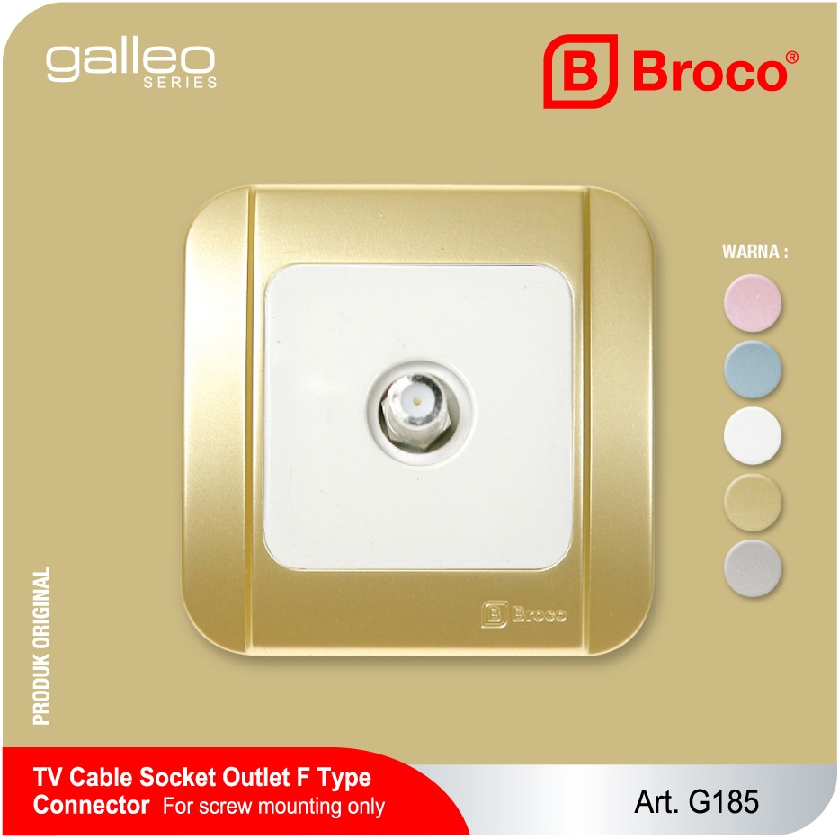 Broco Electrical Galleo G185 (B) TV Cable Socket Outlet F Type ...