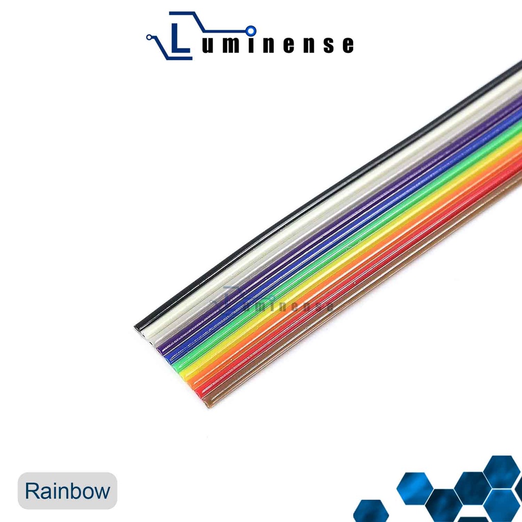 [Luminense] 1 meter 1.27mm Flat Ribbon Data Cable Wire10 Cores AWG 28 UL2651 300V for 2.54mm IDC ...