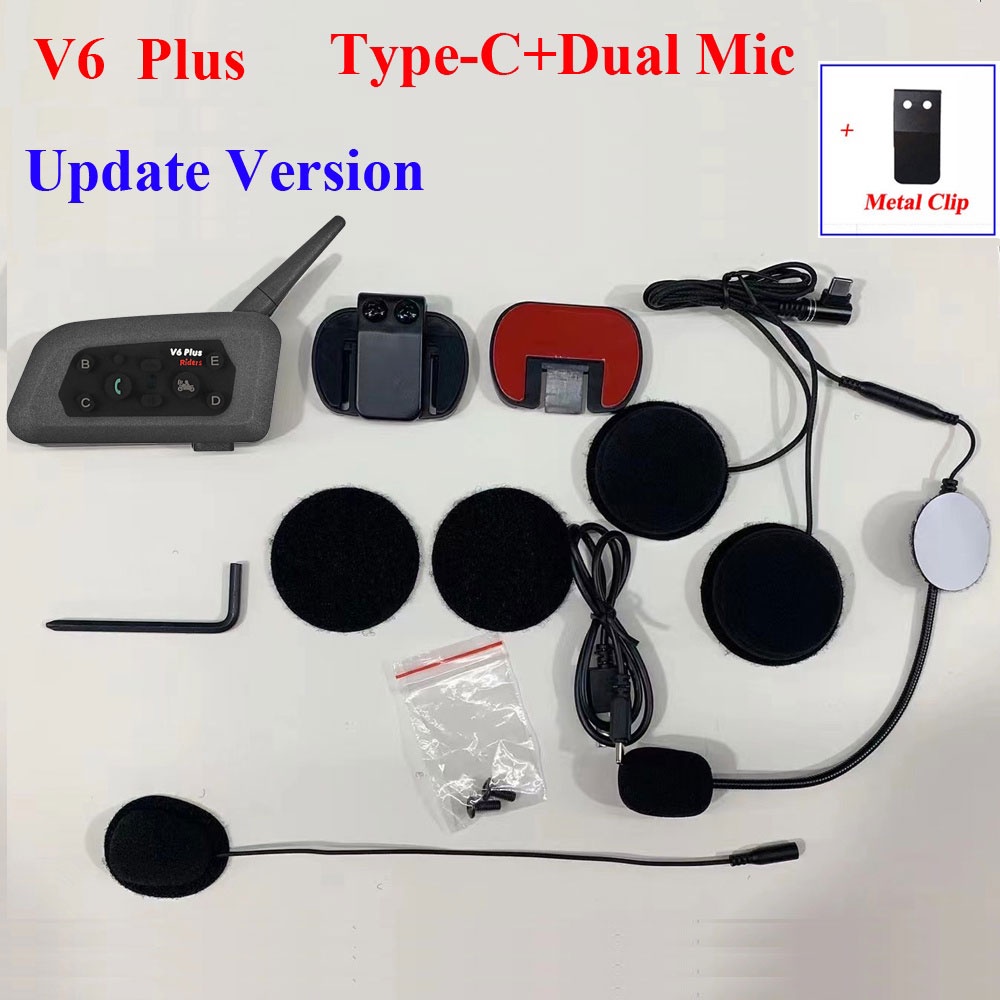 V6 Intercom V6 Plus Motorcycle Bluetooth Helmet Intercom for Moto ...