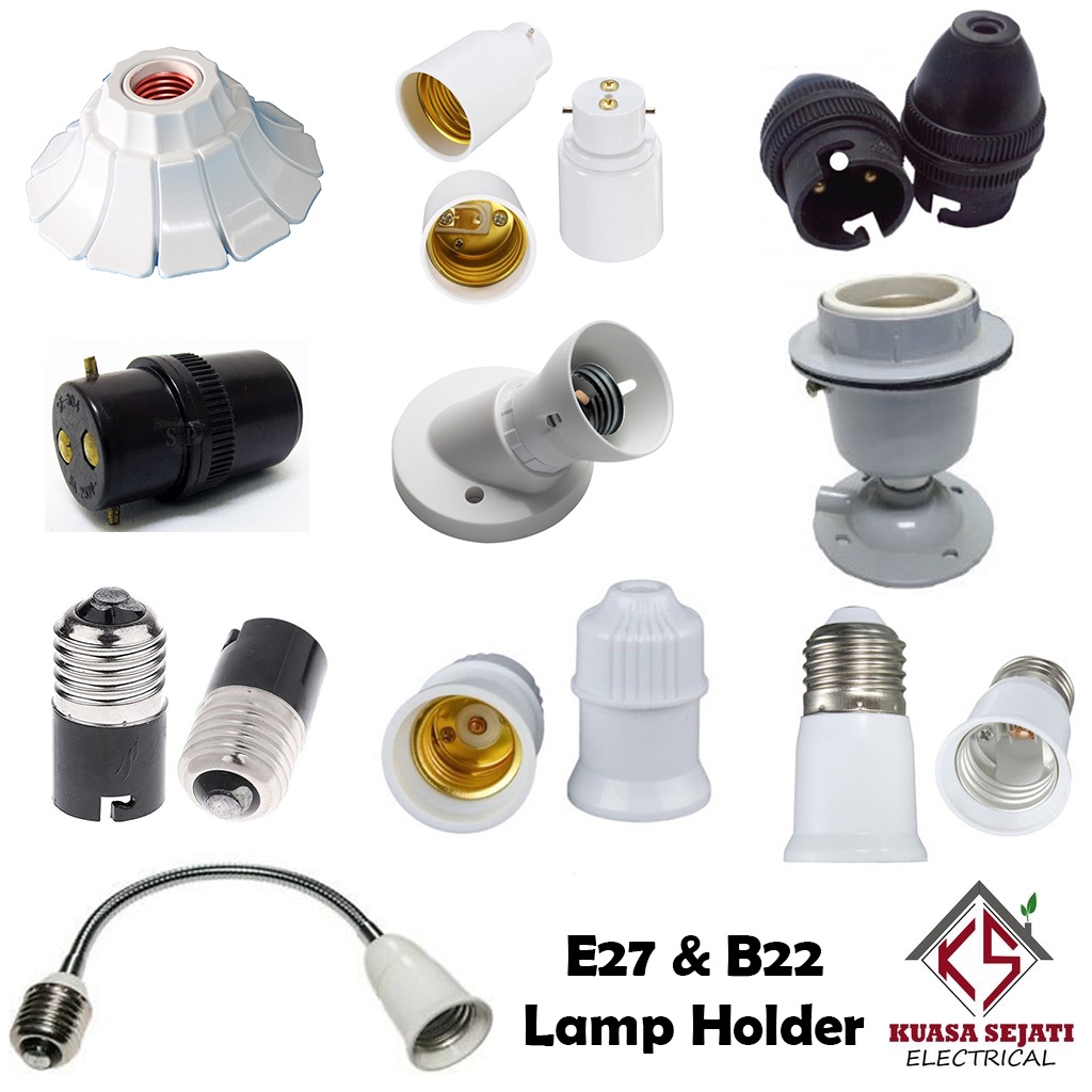 E27 & B22 & E12 & E14 Lamp Holder/ Batten Holder/ Wedge Holder/ Pin Holder/ Extension Holder (ES ...