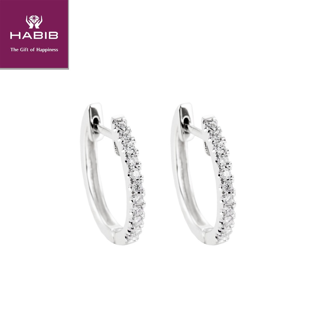 HABIB Diamond Earrings in 375/9K White Gold 44826(9C) | Shopee Malaysia