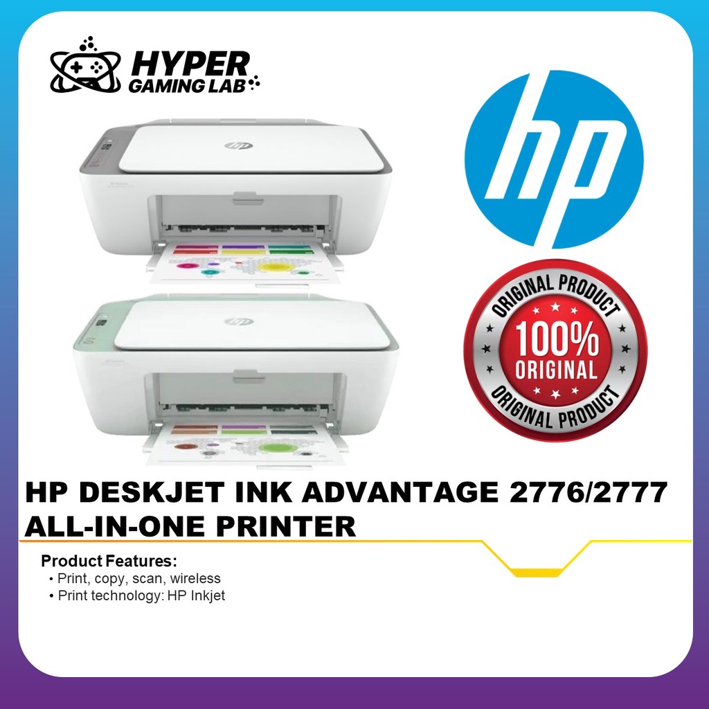 HP DESKJET INK ADVANTAGE 2776/2777 ALL-IN-ONE PRINTER/PRINT/SCAN/COPY/WIRELESS | Shopee Malaysia