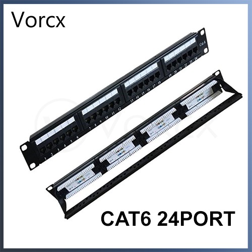 RP3 24 Port Cat6 RJ45 19" 1U Rackmount Patch Panel 24Port Cat5 Rack ...