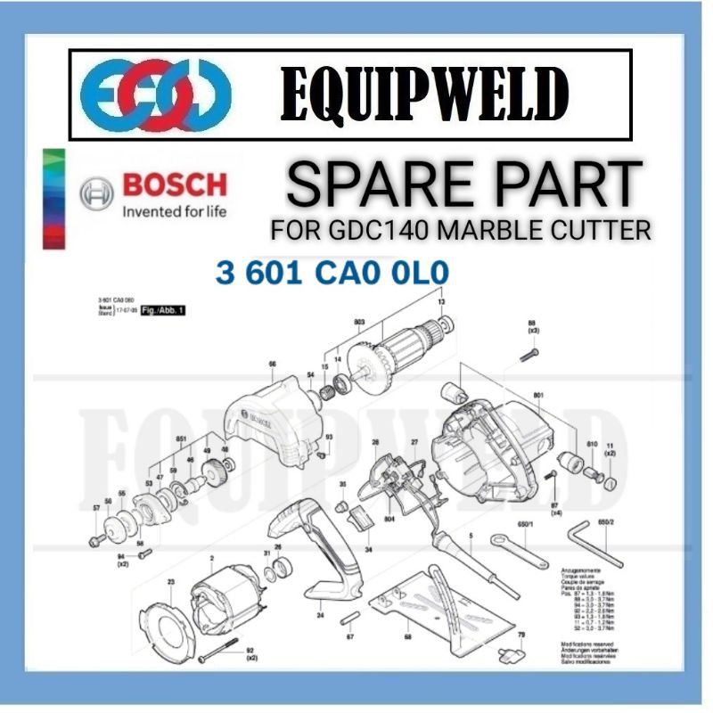 SPARE PART - BOSCH ARMATURE / FIELD STATOR COIL / SWITCH / CARBON BRUSH ...