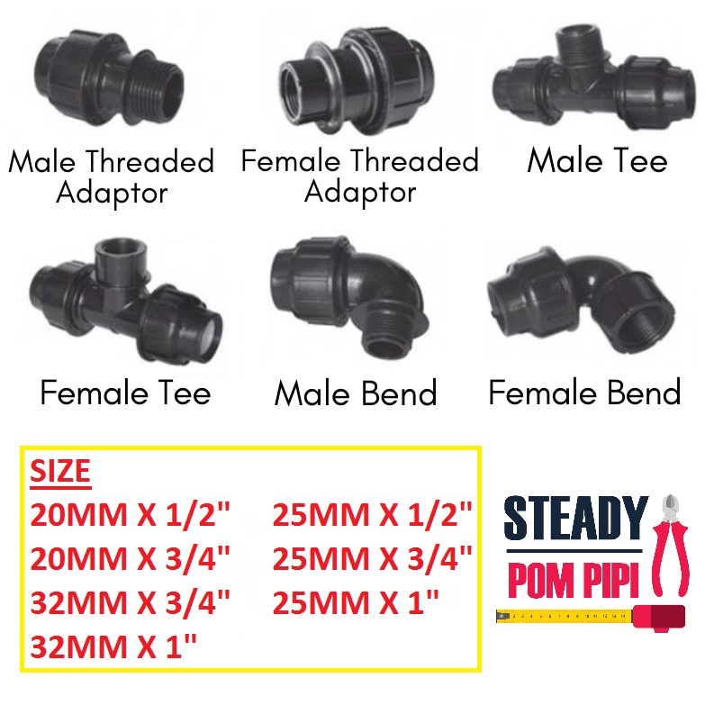 POLY FITTINGS / POLY MTA / POLY FTA / POLY FEMALE BEND / POLY MALE TEE ...
