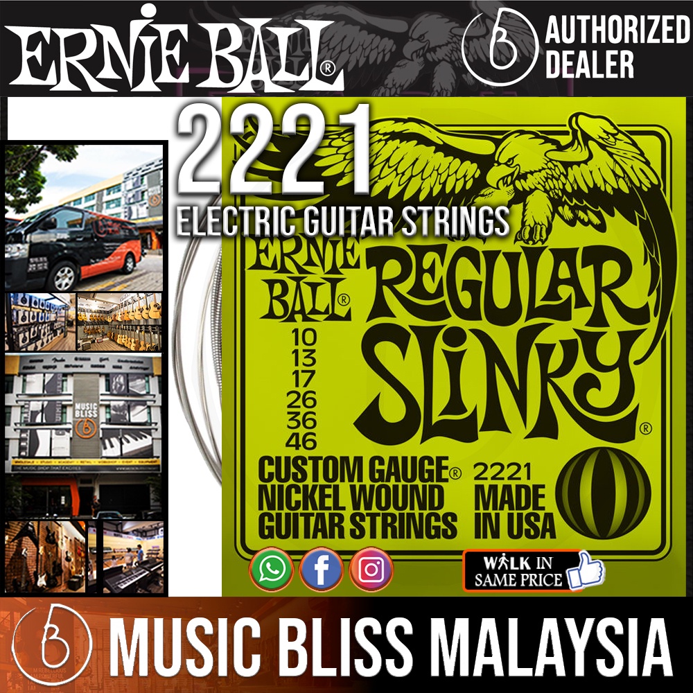Ernie Ball 2221 Regular Slinky Nickel Wound Electric Guitar Strings (10-46) | Shopee Malaysia