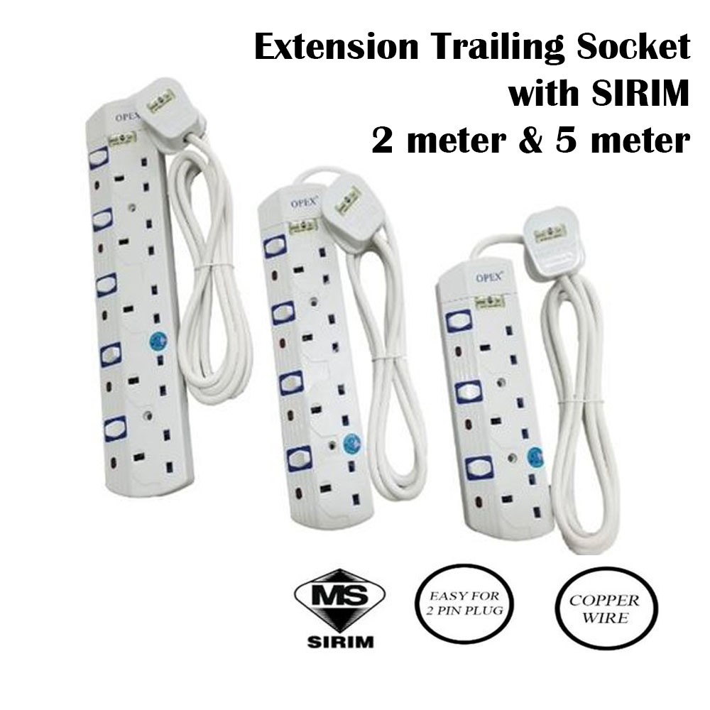 High Quality 3/4/5 Gang Trailing Socket Extension Socket 2 / 5 Meter 3C ...